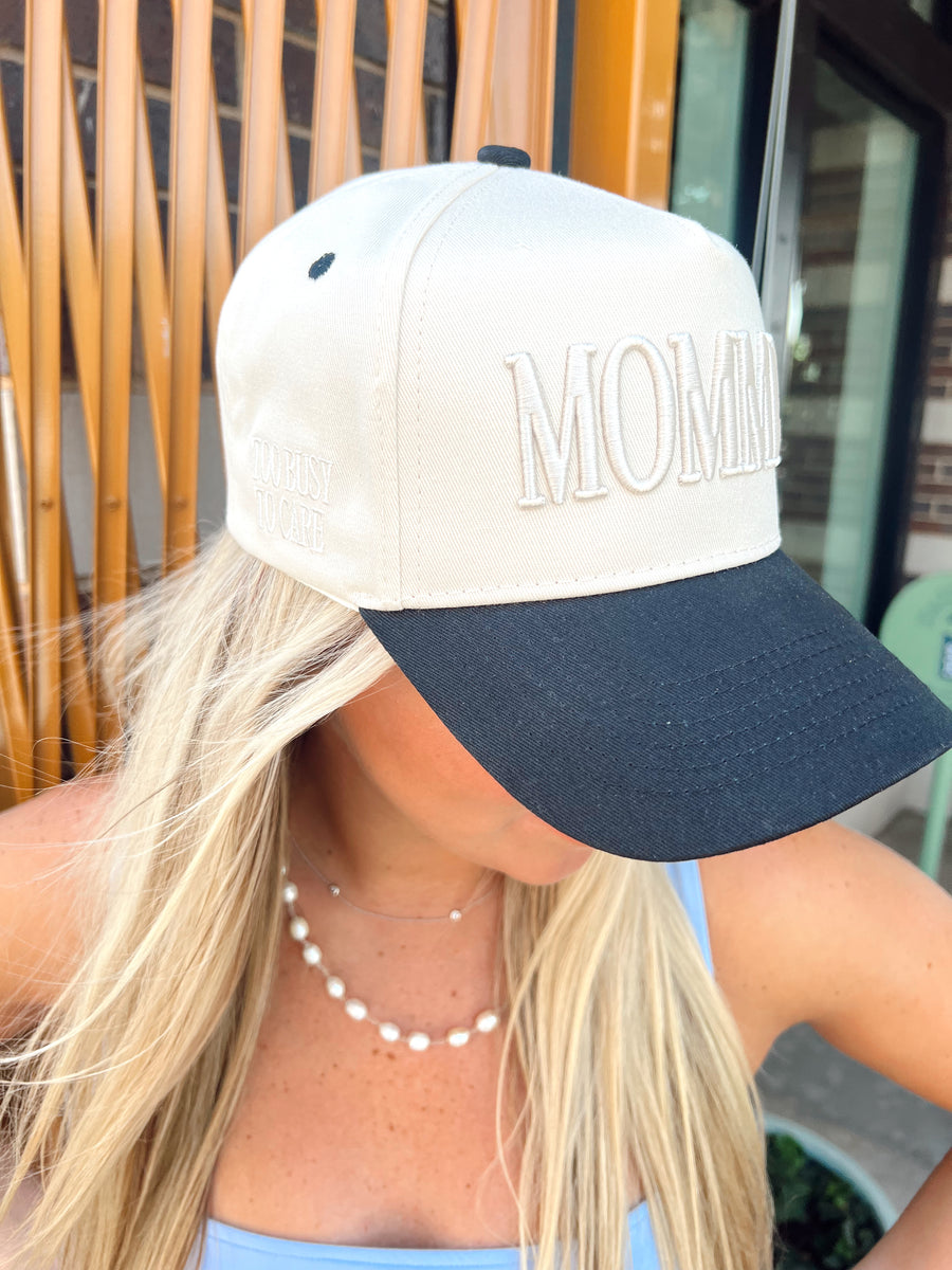 Mommin' - Black Vintage Trucker Hat - PREORDER – KenzKustomz