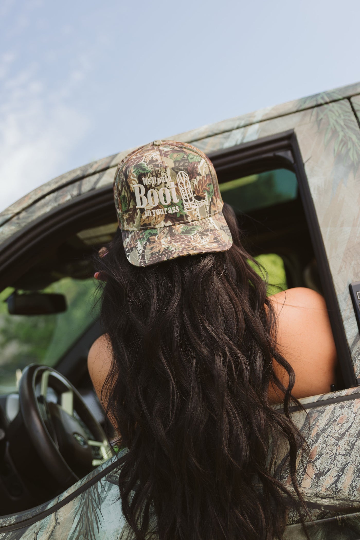 We'll Put A Boot in your Ass - Camo Trucker Hat – KenzKustomz